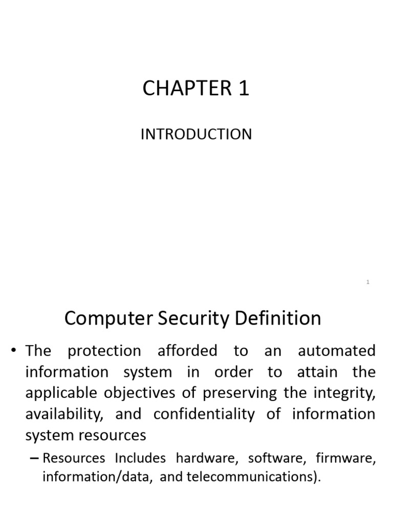Chapter 1 Final | PDF | Security | Computer Security
