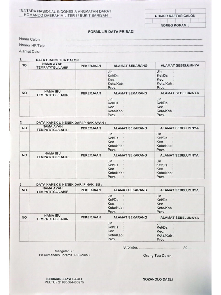 Data Diri | PDF