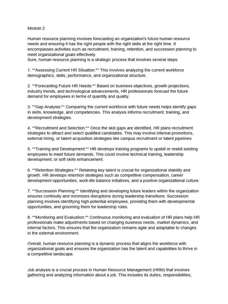 Module 2 HRM | PDF | Mentorship | Recruitment
