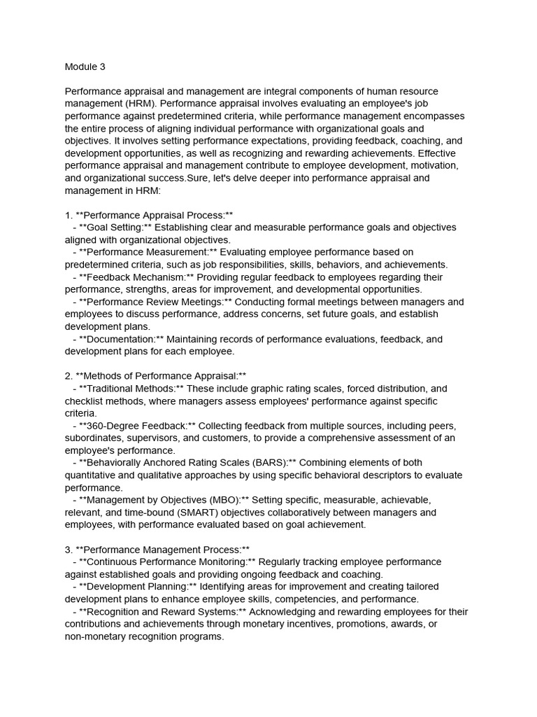 Module 3 HRM | PDF | Performance Appraisal | Executive Compensation