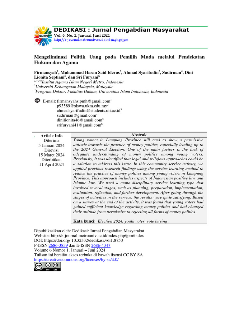 DEDIKASI: Jurnal Pengabdian Masyarakat | PDF