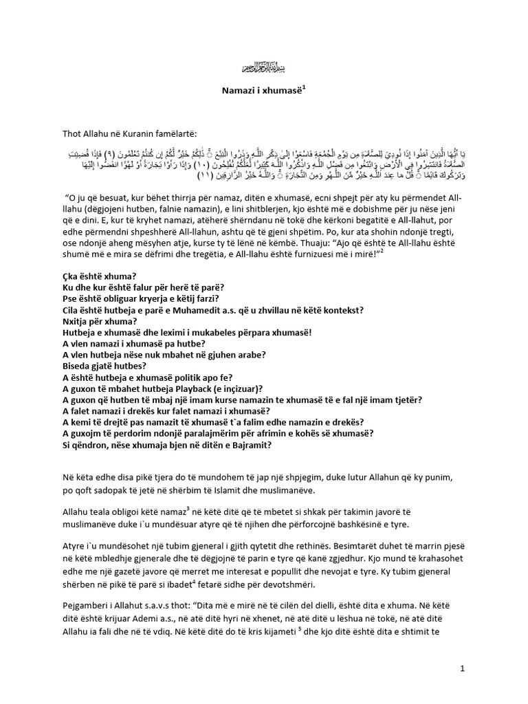 Namazi I Xhumase-Bekim - Alimi | PDF