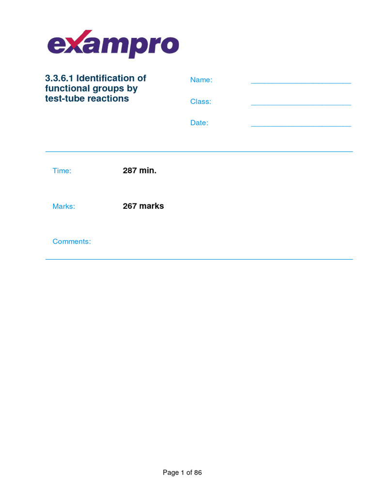 3.3.6.1 Identification of Functional Groups by Test-Tube Reactions ...