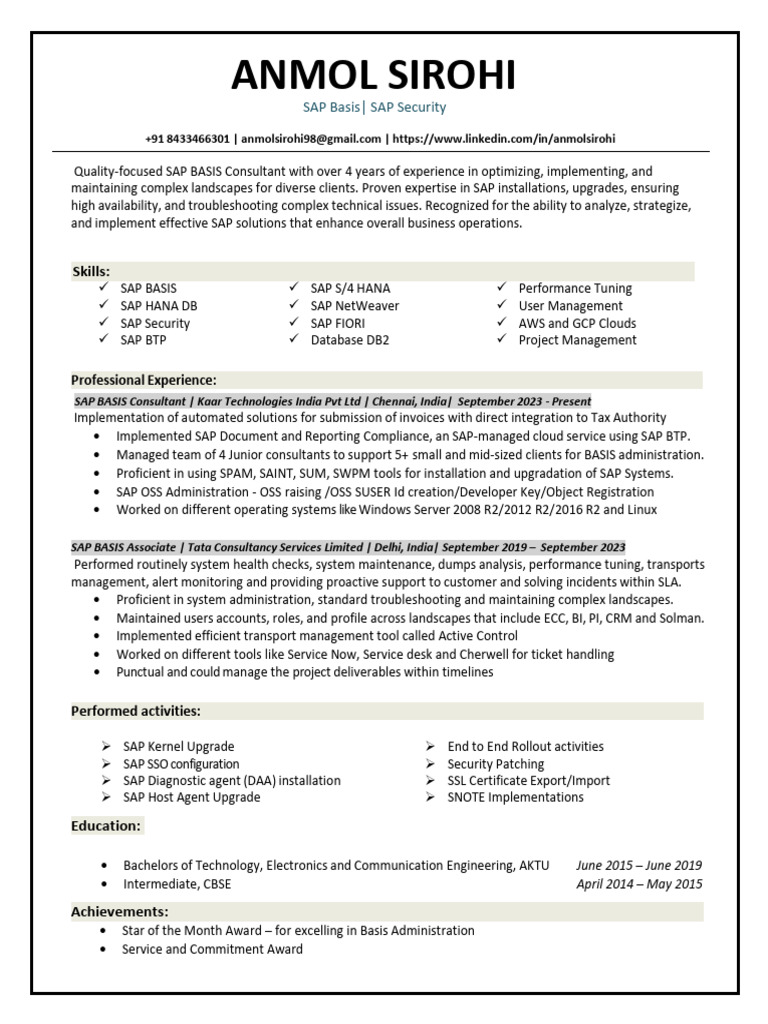 Anmol Resume | PDF | Operating System | Cloud Computing