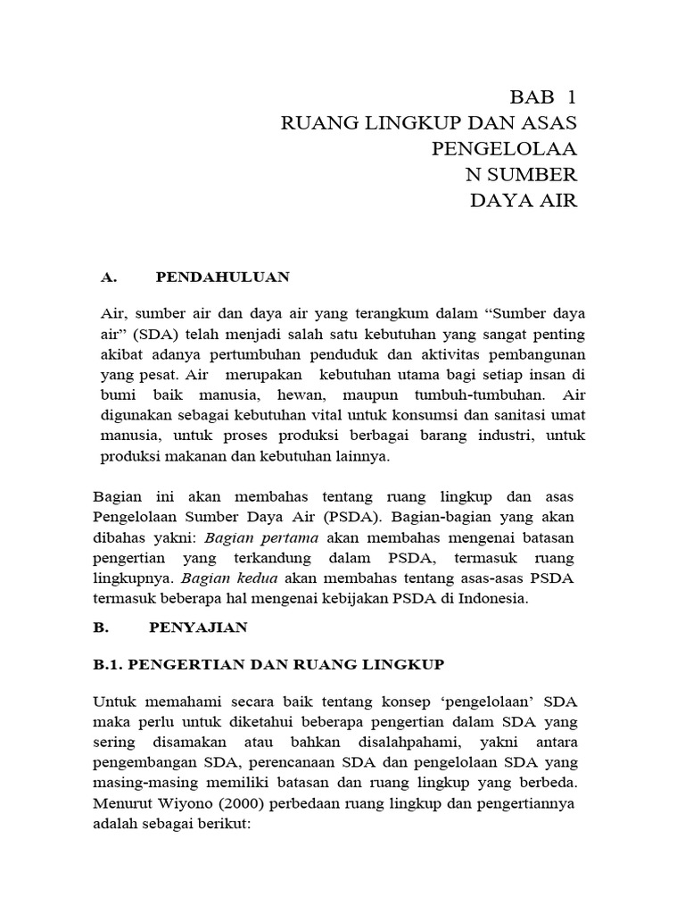 Ringkasan Bab 1 PSDA | PDF | Teknologi & Rekayasa
