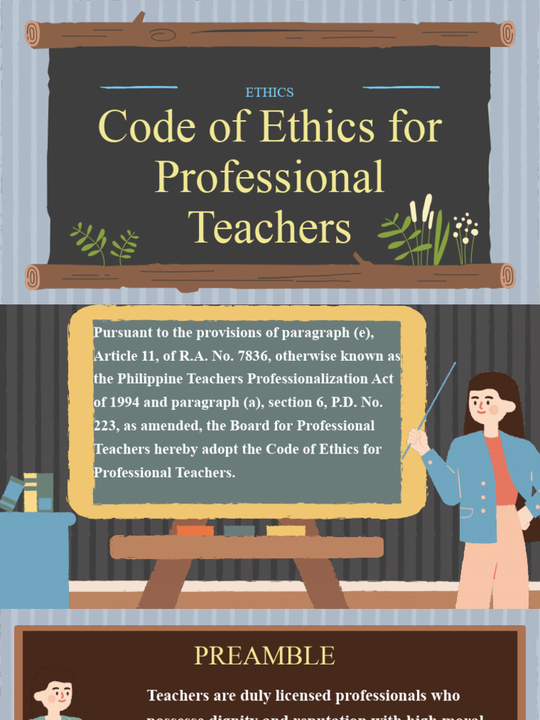 Code of Ethics For Professional Teachers | PDF | Teachers | Article Two ...
