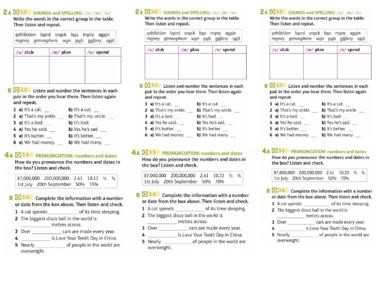 c9 Pronunciation Extra Unit 3 | PDF