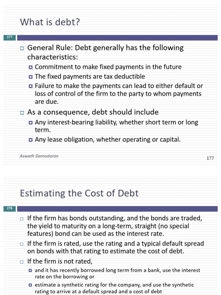 Damodaran - Pretax Cost of Debt | PDF | Cost Of Capital | Debt