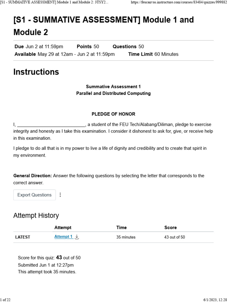 CS0051 Sa1 Sa2 | PDF | Parallel Computing | Thread (Computing)