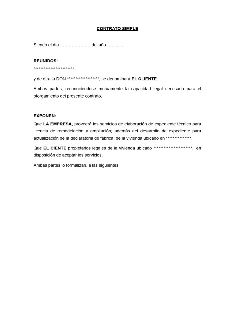 Contrato Simple | PDF