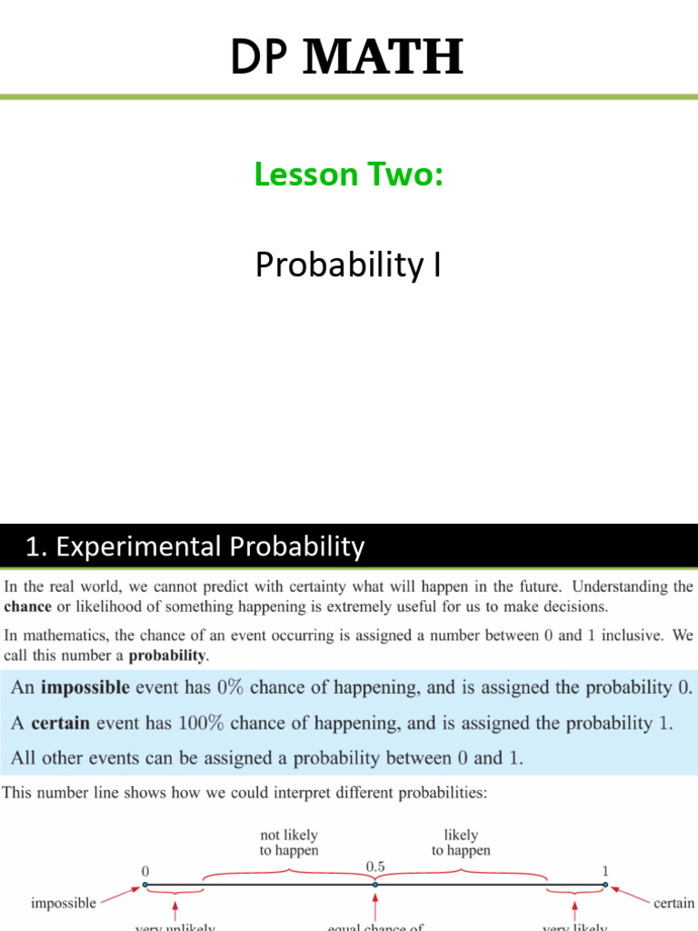 Note of DP Math Lesson Two - Chapter 11 Probability I | PDF