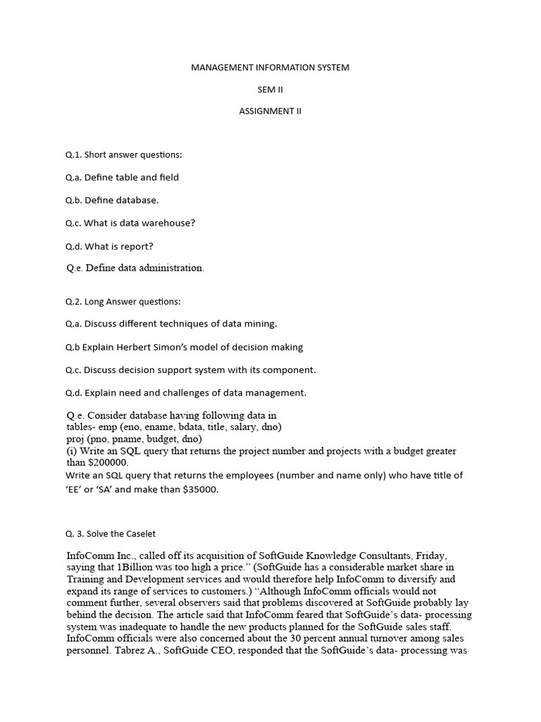 Assignment 2 MIS | PDF