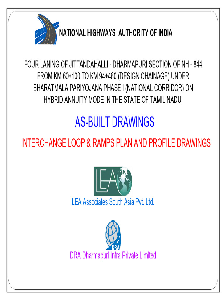 NH-844 Jittandahalli-Dharmapuri Plan | PDF | Road Infrastructure | Road ...