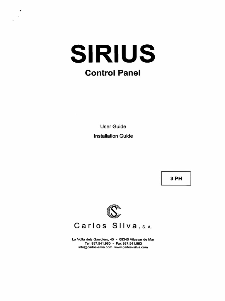 CARLOS SILVA SIRIUS User Guide | PDF