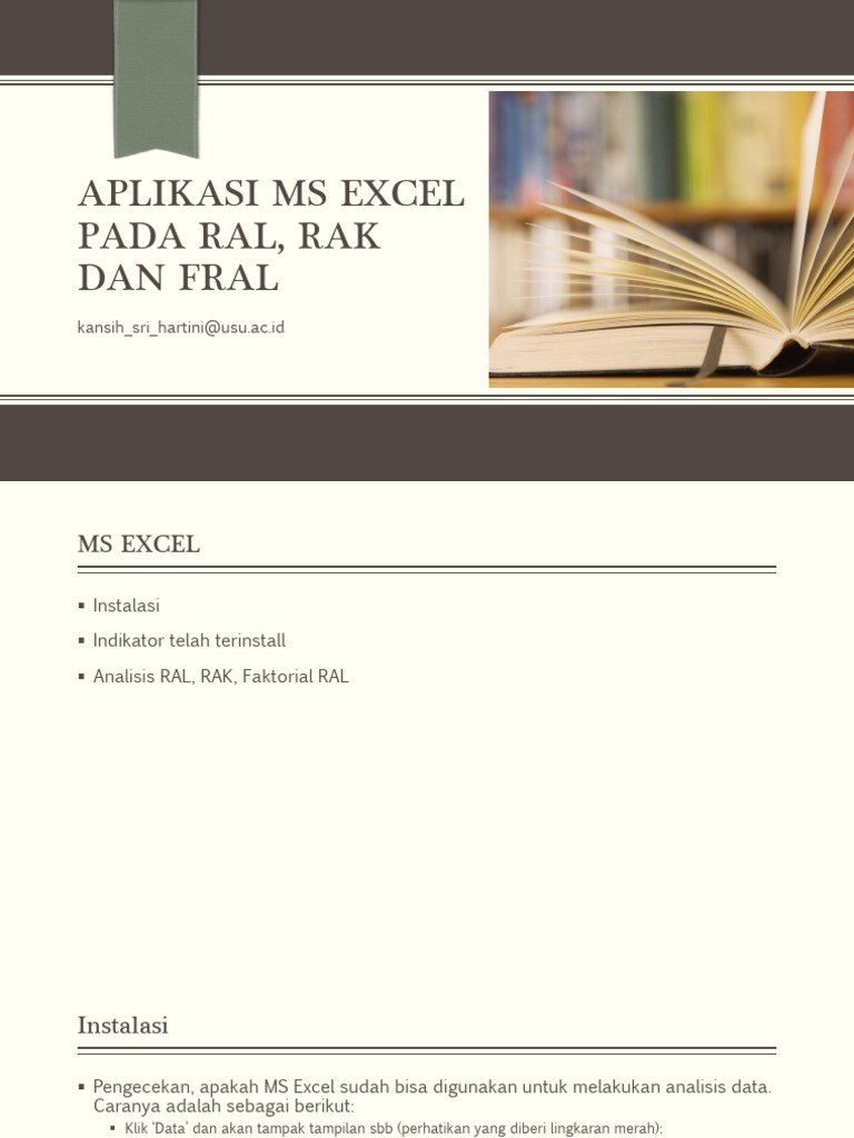 Aplikasi MS Excel Pada RAL RAK Dan FRAL | PDF