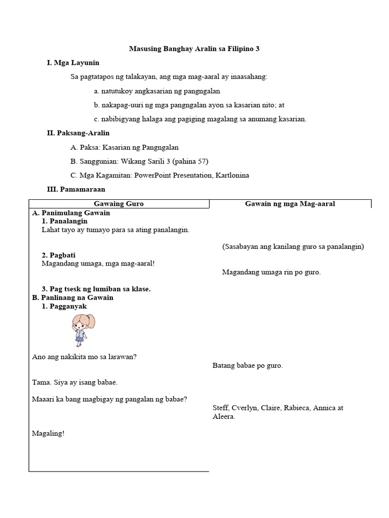 Masuring Banghay Sa Filipino | PDF