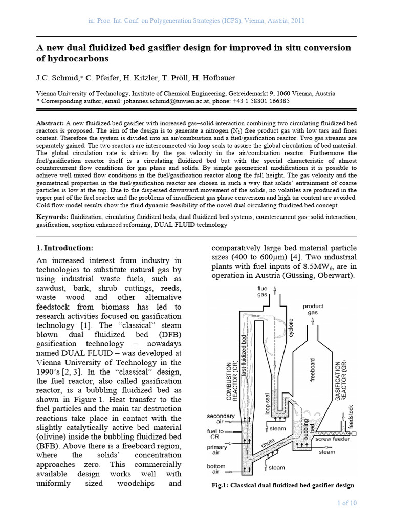 A New Dual Fluidized Bed Gasifier Design For Improved in Situ ...