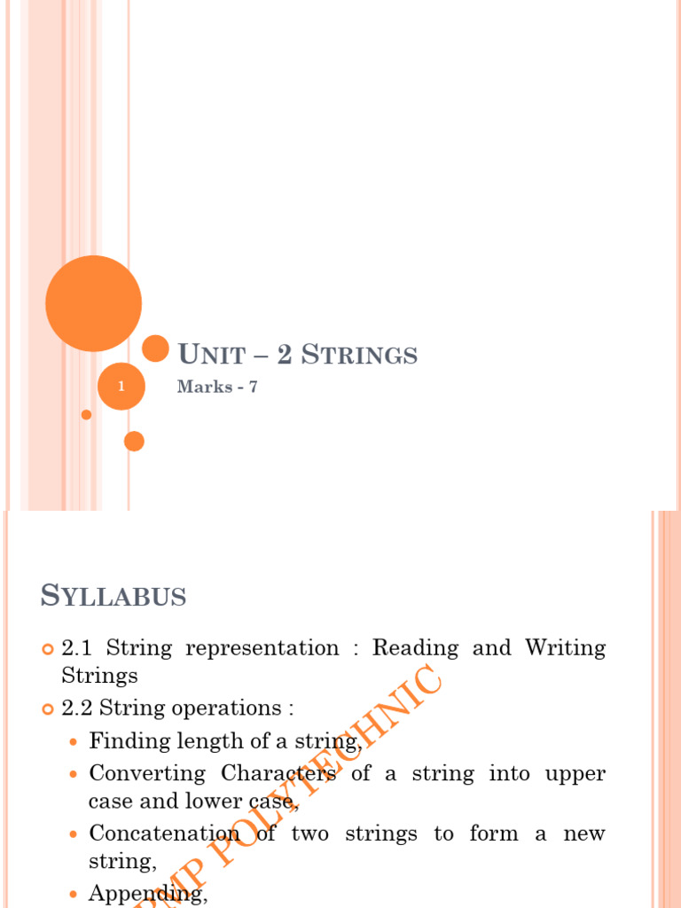 Unit 2 Strings Pdf String Computer Science Algorithms And Data Structures