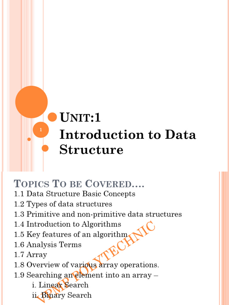 Unit 1 - Basic Concepts of Ds | PDF | Algorithms | Data Structure Unit 1 - Basic Concepts of Ds | PDF | Algorithms | Data Structure