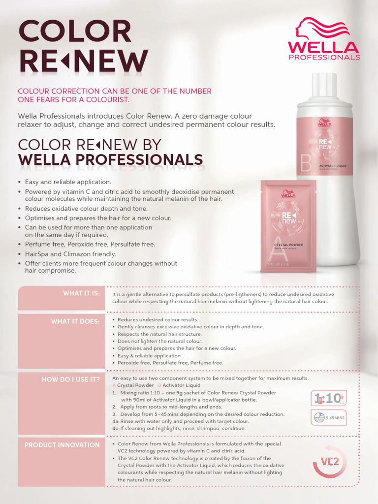 Color Renew One Pager - April 22 v3 | PDF | Color | Shampoo