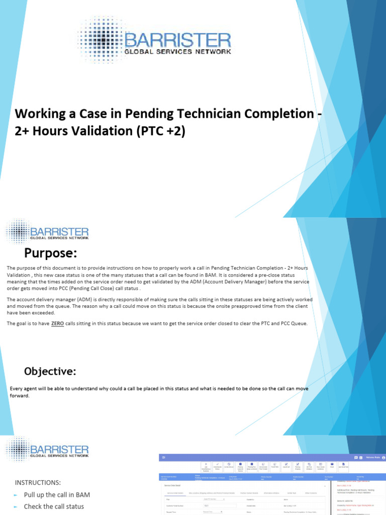 Working A Case in Pending Technician Completion | PDF