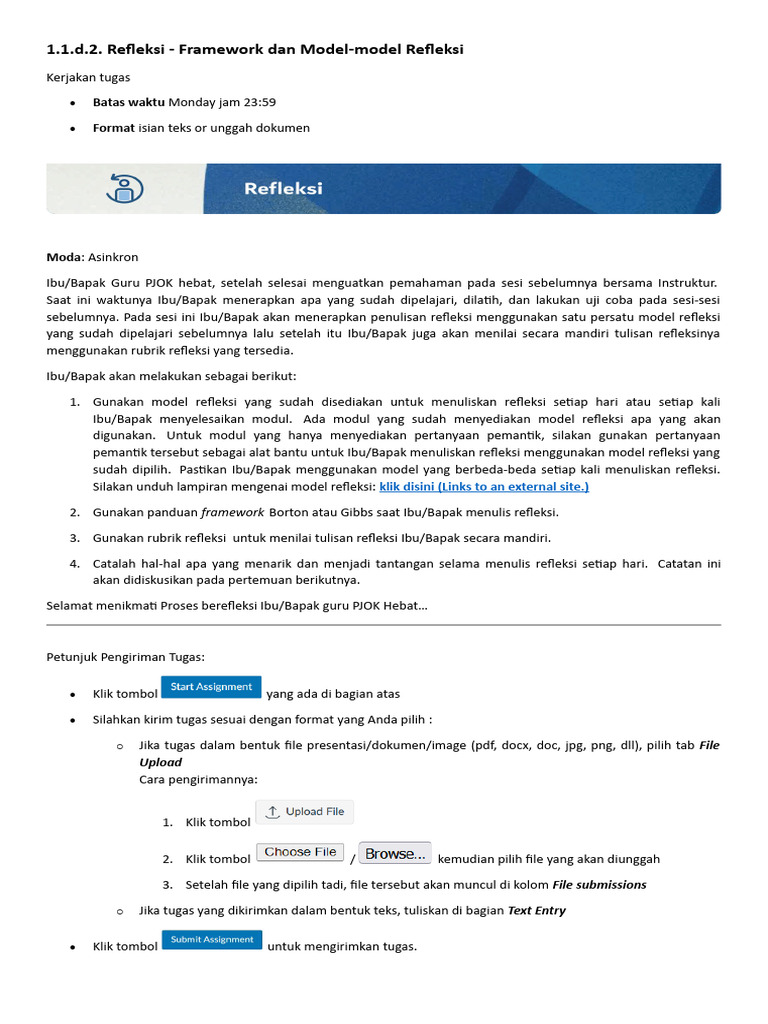 1.1.d.2. Refleksi - Framework Dan Model-Model Refleksi | PDF
