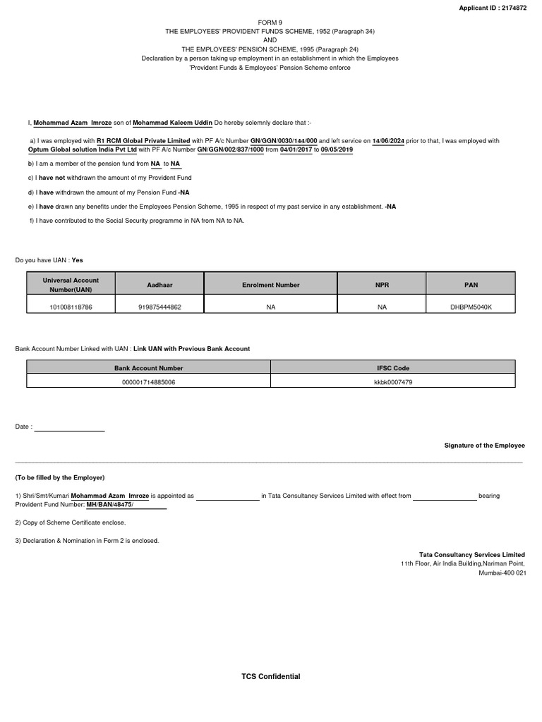Form 9 | PDF | Pension | Financial Services