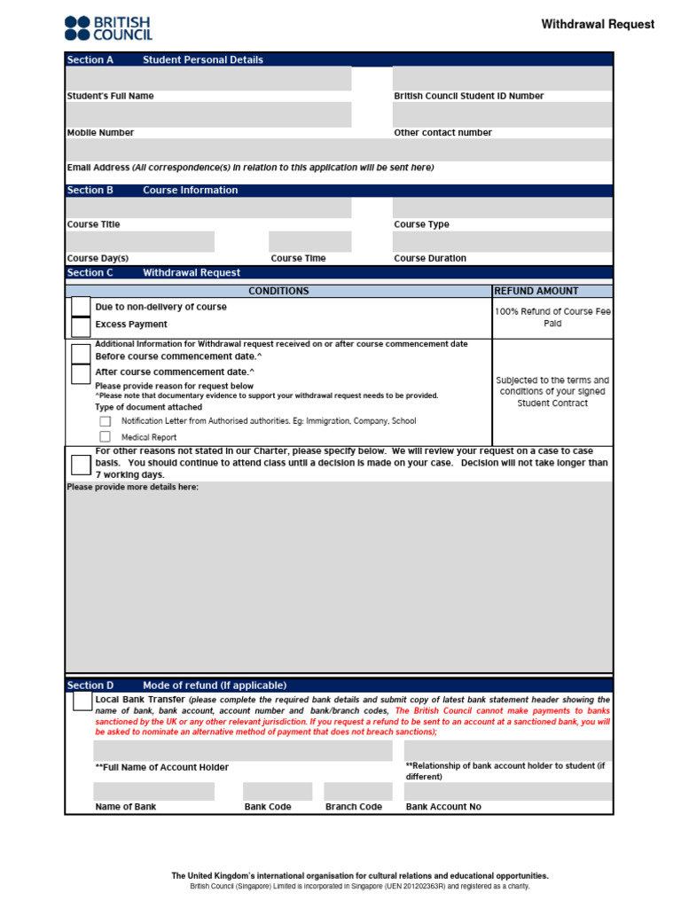 Withdrawal Form - Fillable 27.03.2023 | PDF | Banks | Payments