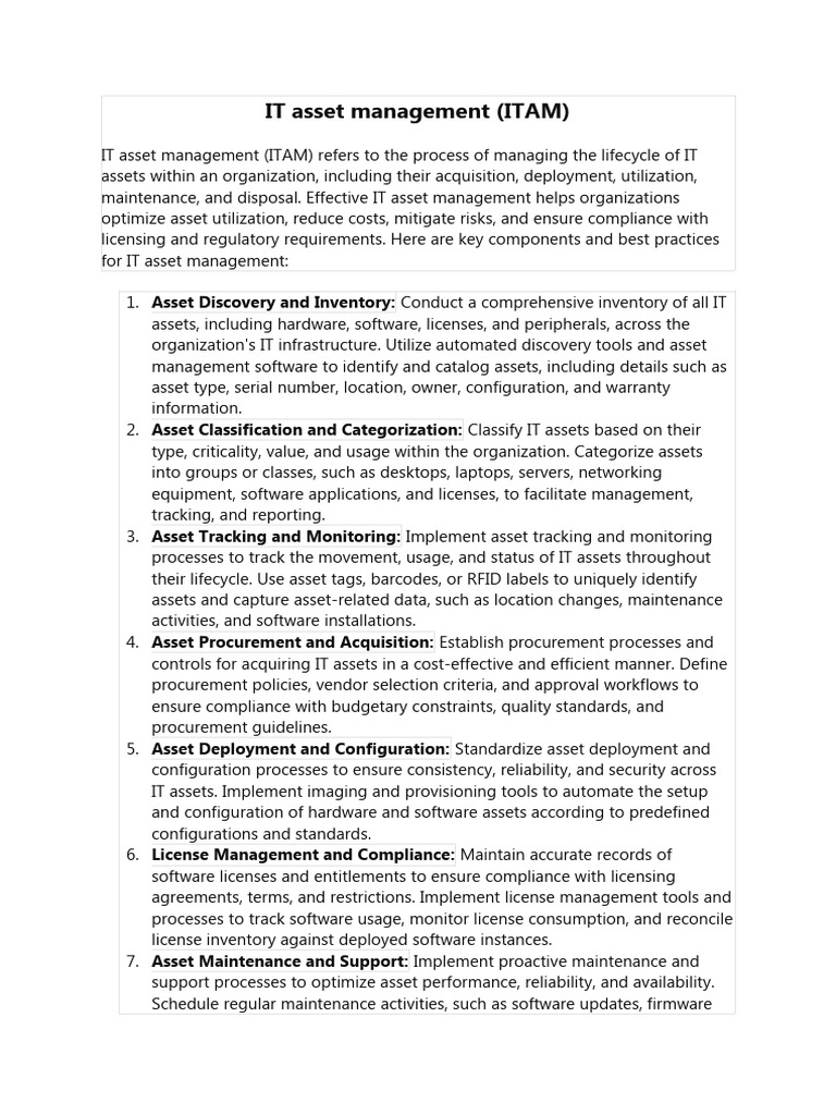 IT Asset Management | PDF | Asset Management | Security