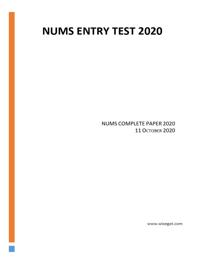 Nums Paper 2020 | PDF | Law | Home & Garden