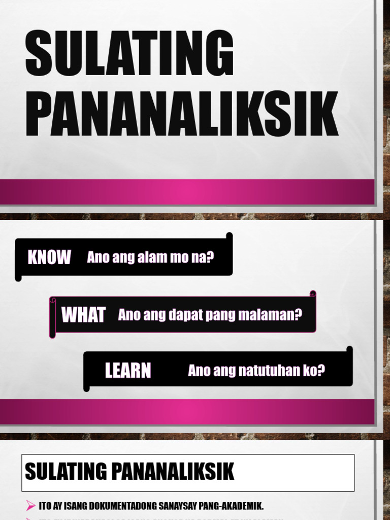 Sulating Pananaliksik | PDF