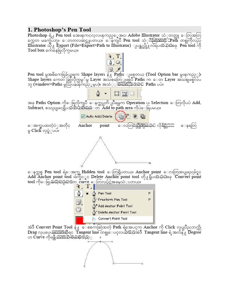 Photoshop Notes Internet Tutorials Extrected (Myan) | PDF