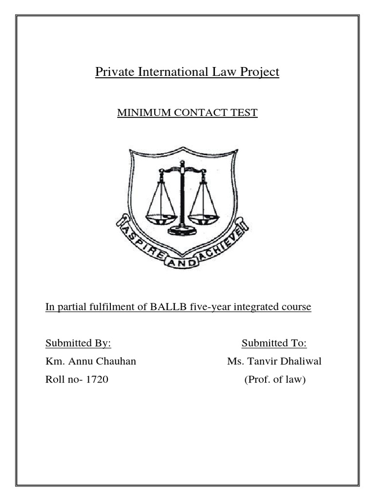 Minimum Contact Test | PDF | Personal Jurisdiction | Minimum Contacts