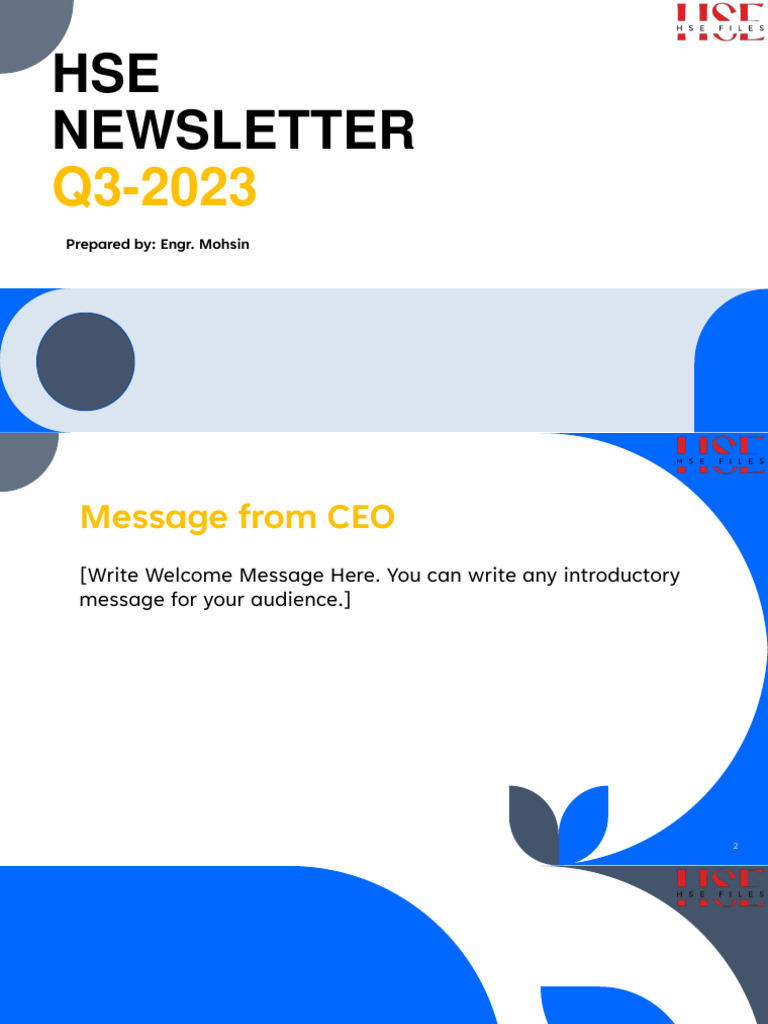 HSE Newsletter Template V2.0 | PDF | Safety | Occupational Safety And ...