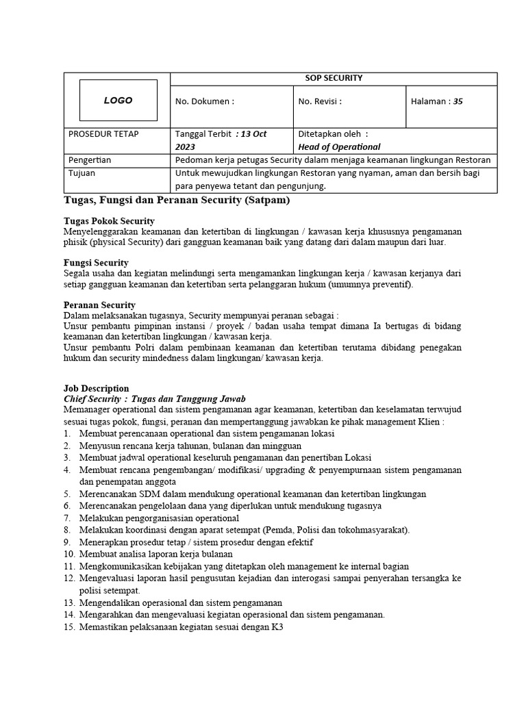 SOP Security | PDF