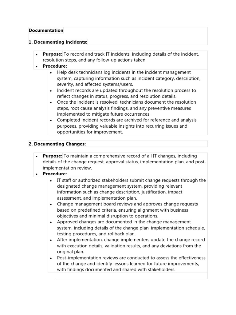 IT SOP Documentation | PDF | Information Science | Information Technology