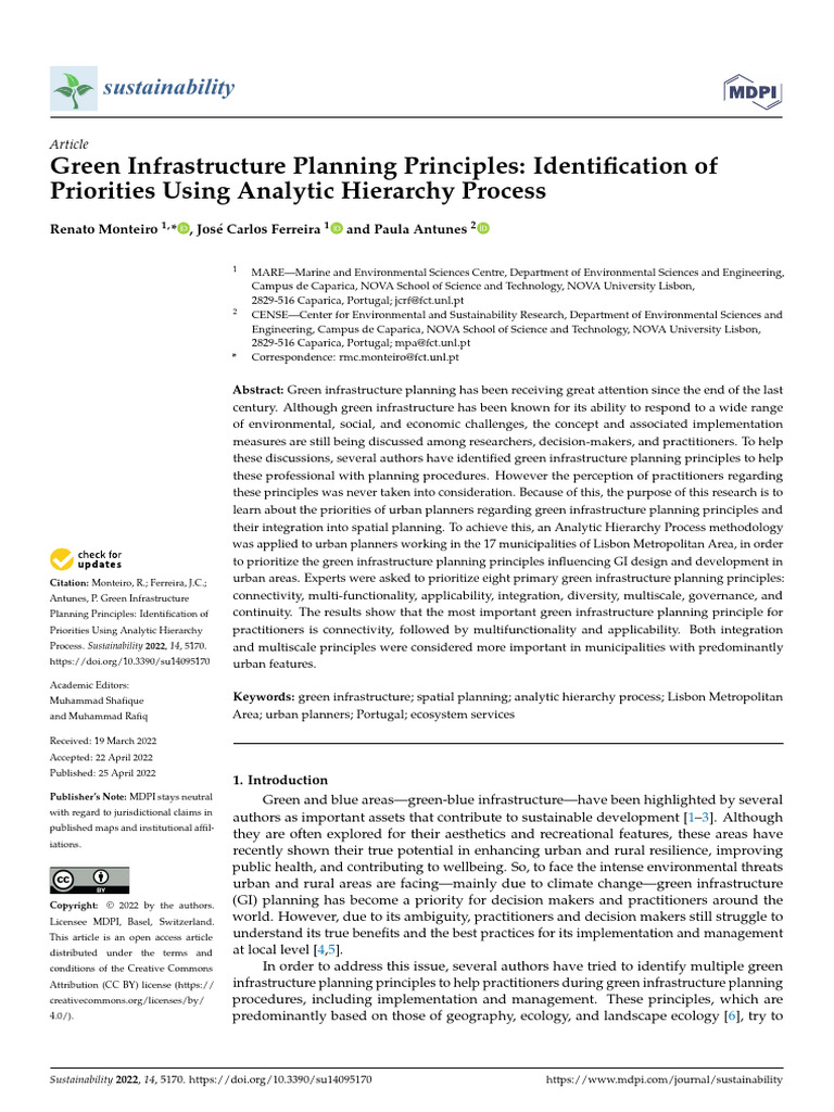Monteiro - 2022 - Green - Infrastructure - Planning - Principles - Identification of Priorities ...