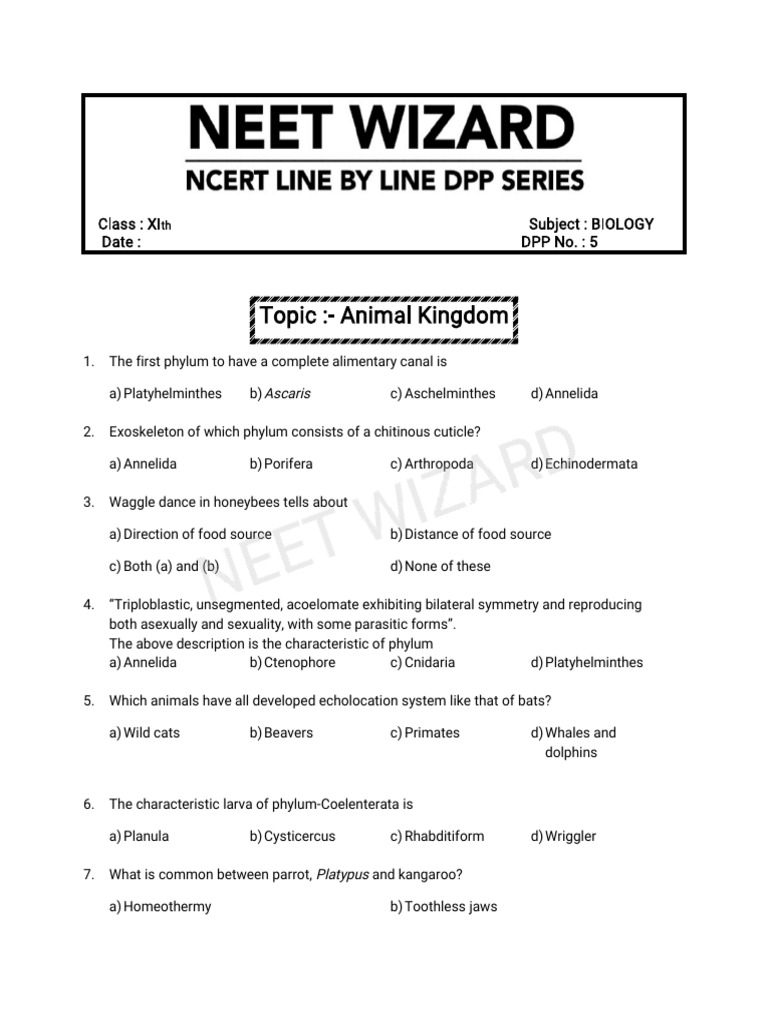 Animal Kingdom: Phyla and Characteristics | PDF | Organisms | Zoology