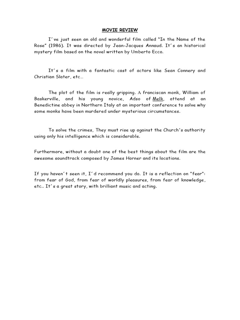 Writing Abou Movie Review David Garcia Cascales | PDF
