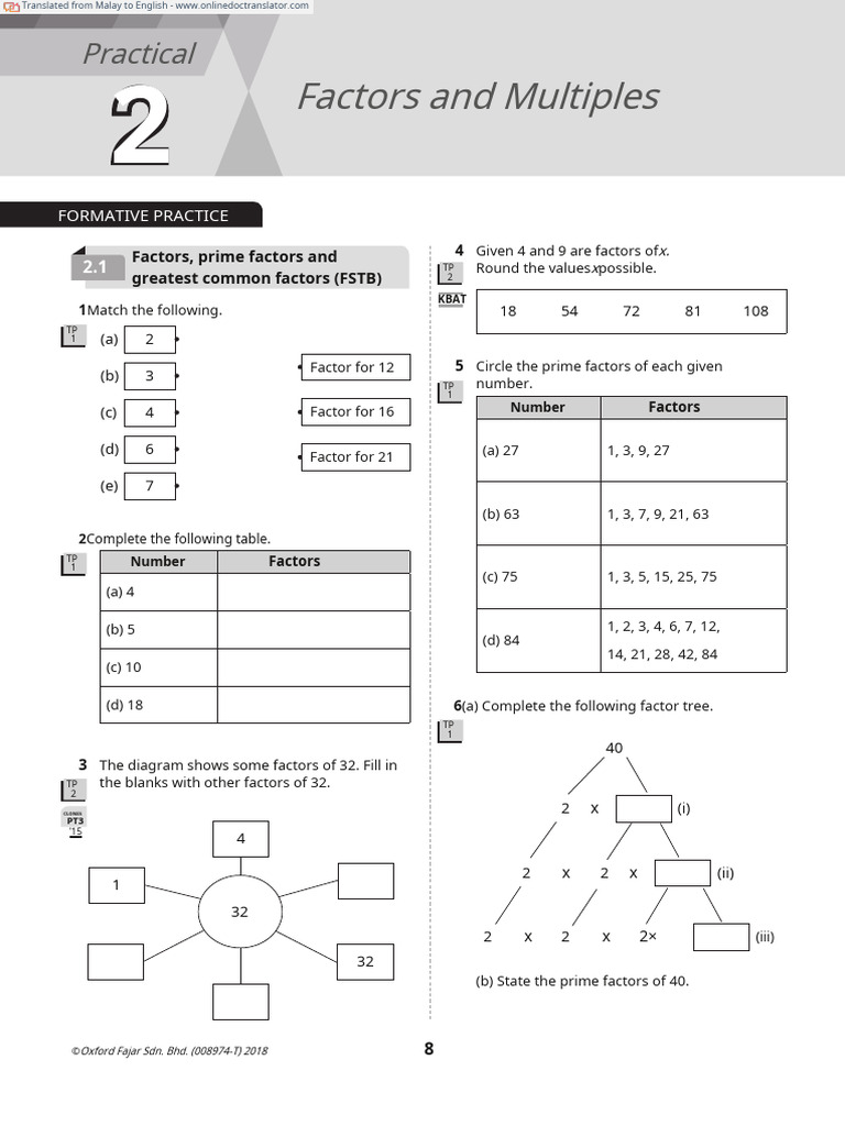Tg1 (Praktis 2) .Ms - en | PDF | Mathematics | Mathematical Relations