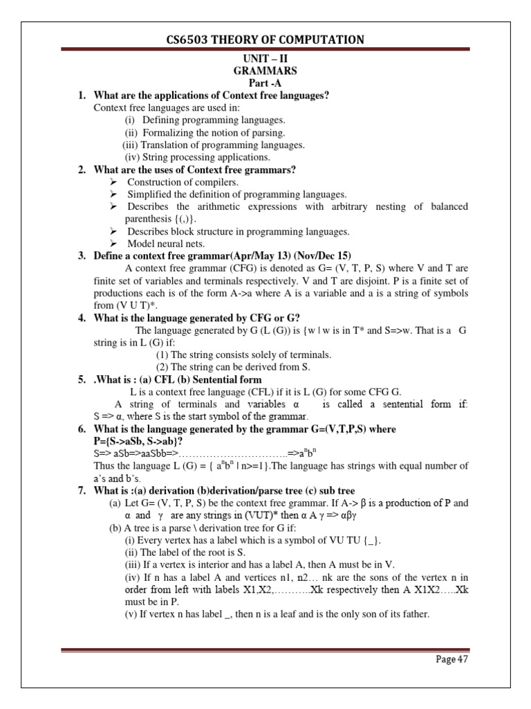 Unit 3 First Half and Unit 4 First Half | PDF | Automata Theory | Theory Of Computation