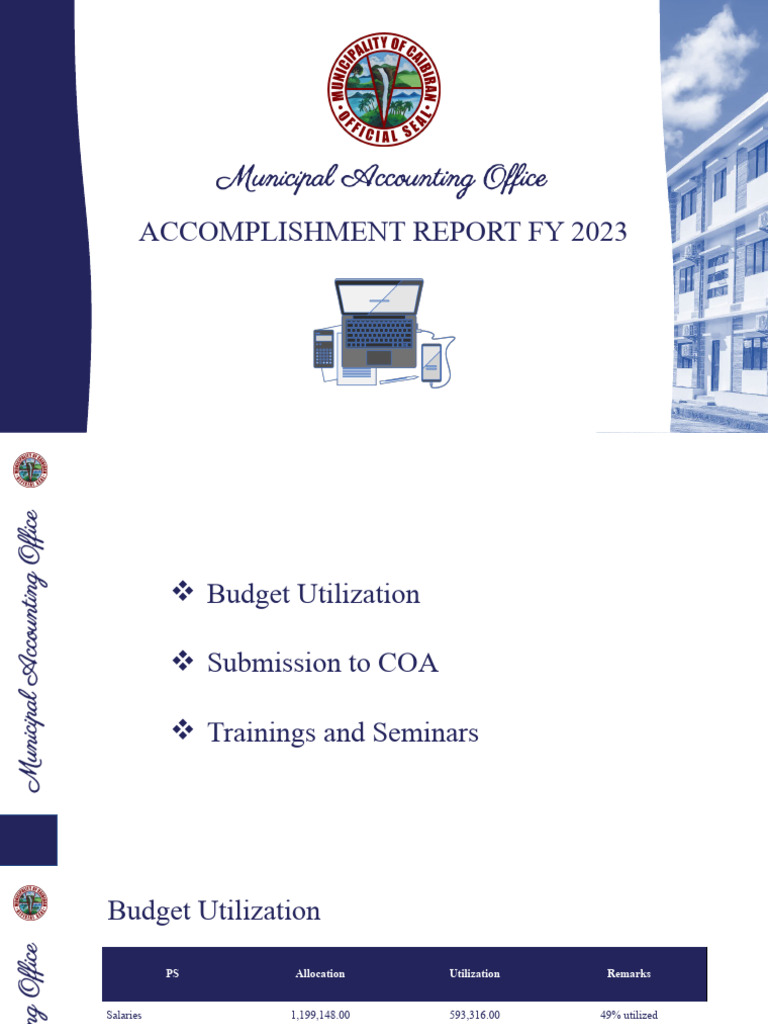 Accomplishment Report 2023 | Download Free PDF | Balance Sheet | Fund ...