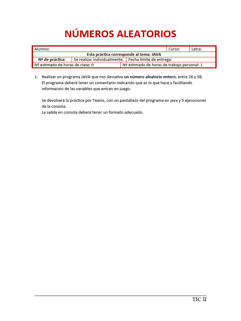 PR02. ALEATORIO | PDF