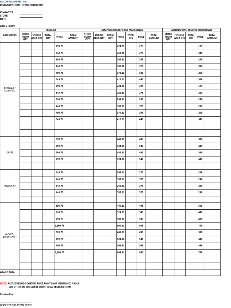 Character GTW - NONRDS Pcount Form For June 1, 2024 | PDF