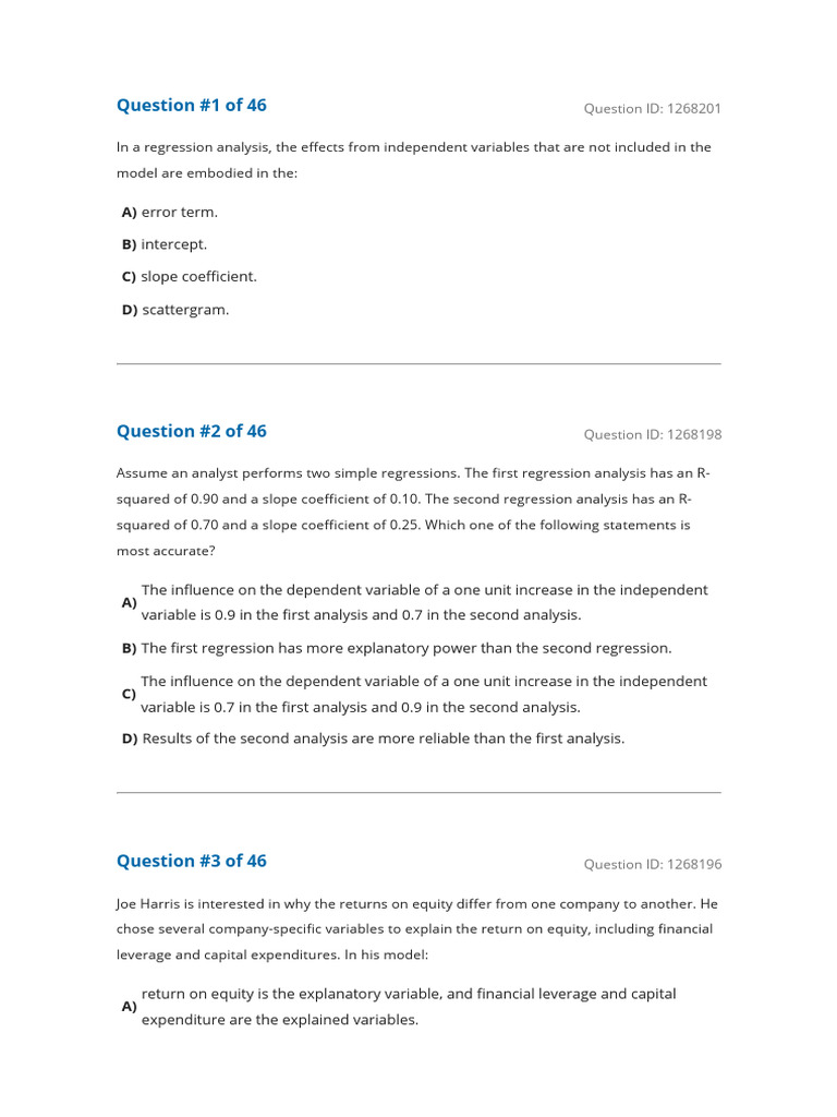 Reading 18 Linear Regression | PDF | Regression Analysis | Dependent ...
