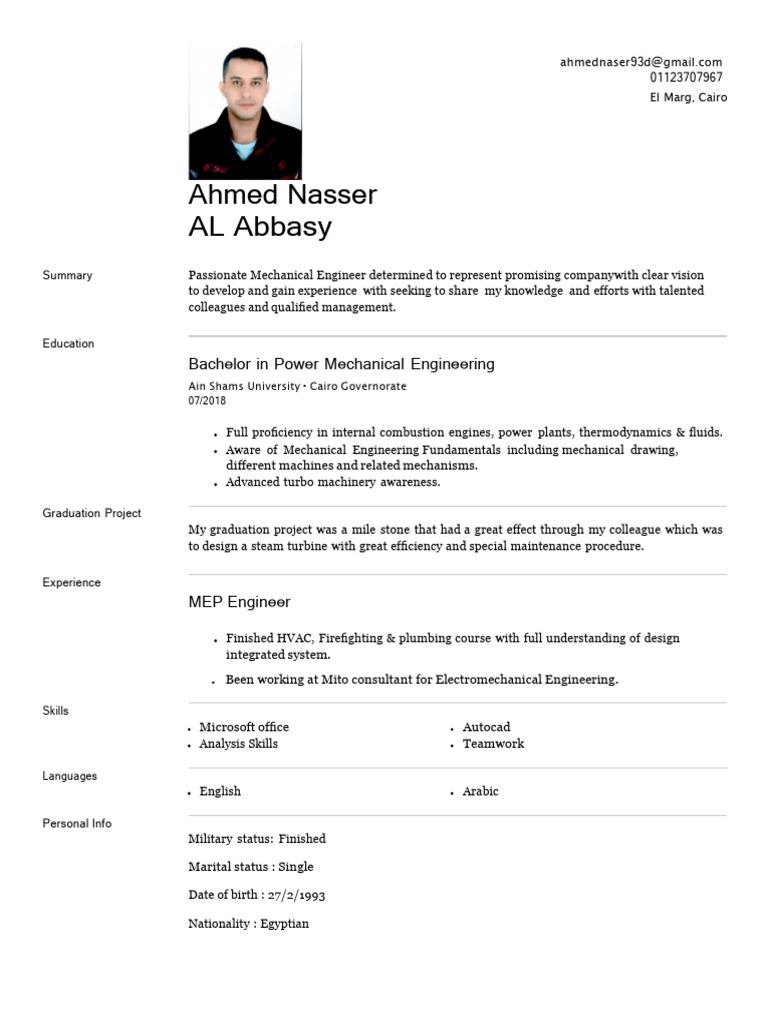 Ahmed nasser CV | PDF
