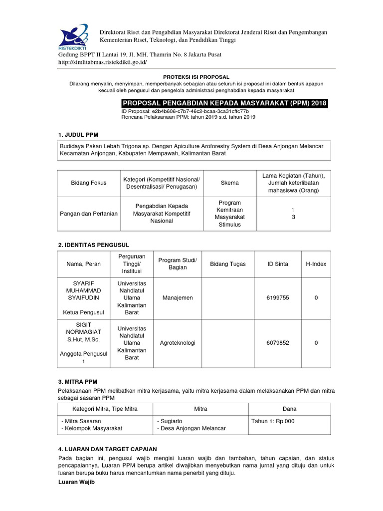 PKMS - UsulanLengkapPengabdian SYARIF MUHAMMAD SYAIFUDIN | PDF
