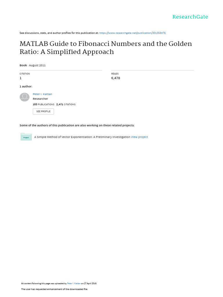 MATLABGuidetoFibonacciNumbersandtheGoldenRatio-revised | Download Free ...