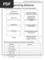 Grade 6 Separating Mixtures Worksheet | PDF