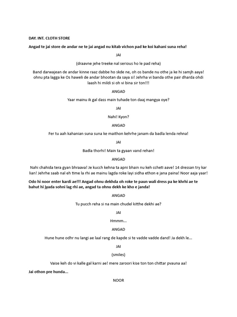 Jai's Audition Script | PDF